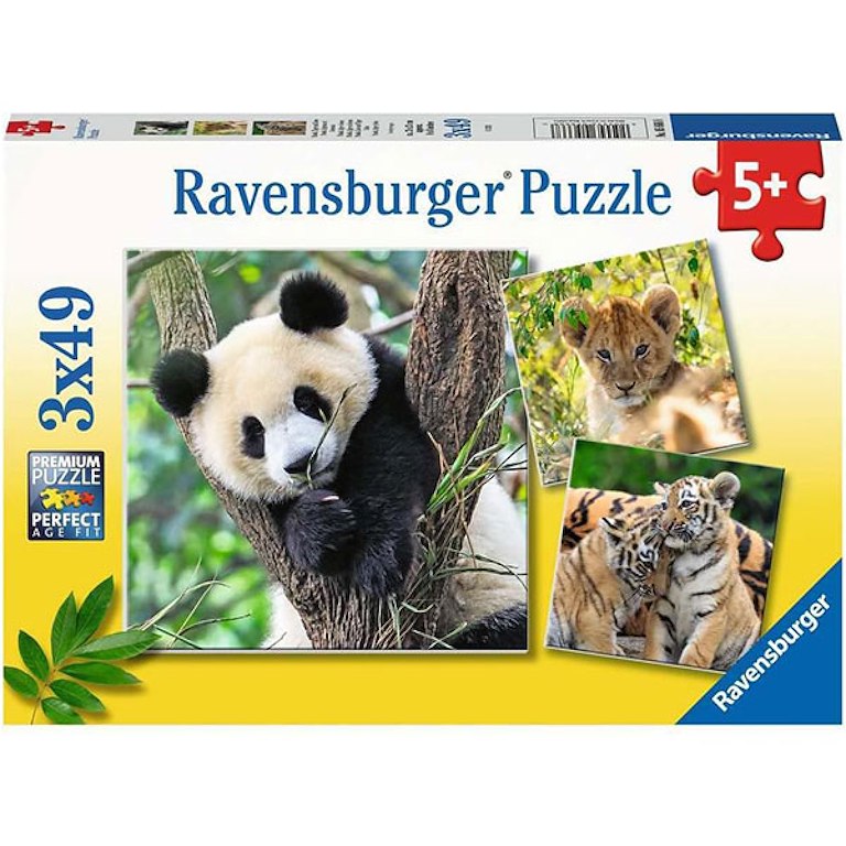 Ravensburger puzzle (slagalice) – Panda, tigar, lav RA05666