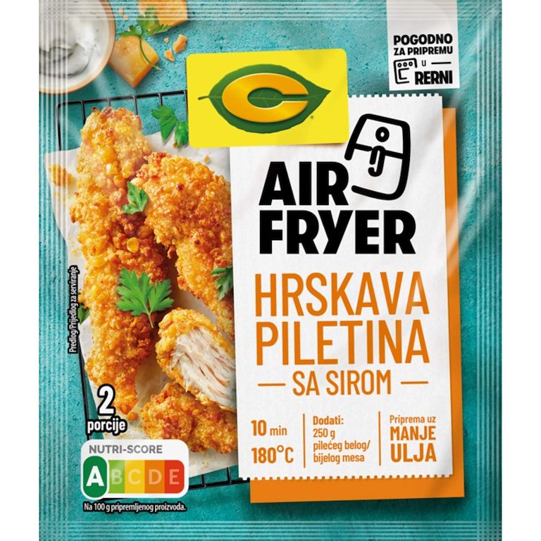 C začin air fryer hrskava piletina sa sirom 44g c