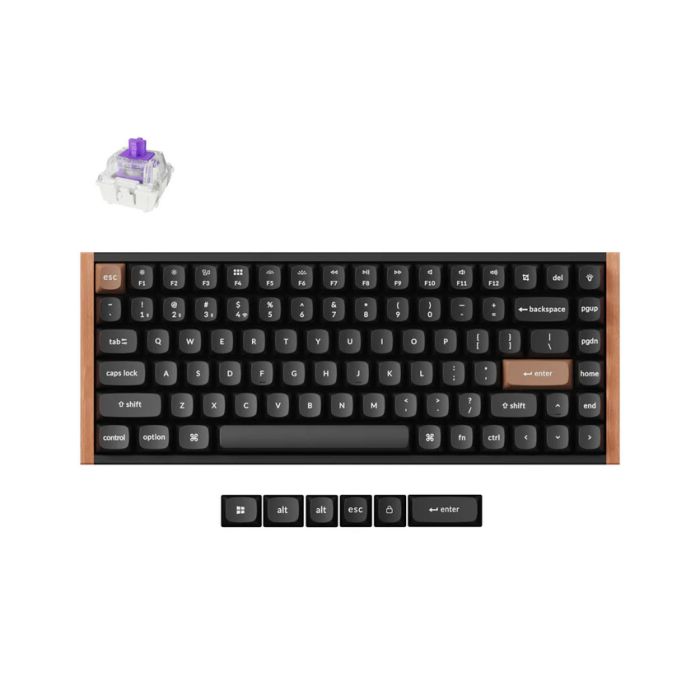 Tastatura Keychron K12H-F1 75% Nebula Switch - Black/wood