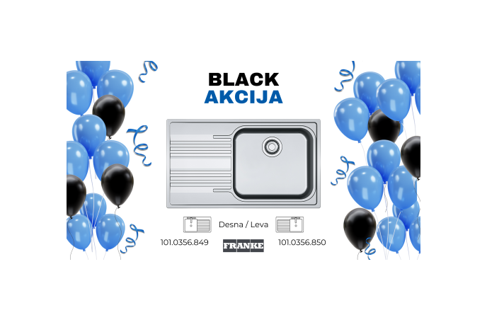 Black Akcija - Korito sudopera - Franke - Smart SRX 611-86 LB - Inox - Leva/Desna