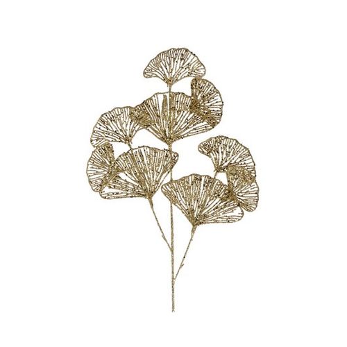 NG cvet - GLITTER GINGKO LEAF 25cm 515426 - Gold - KMG