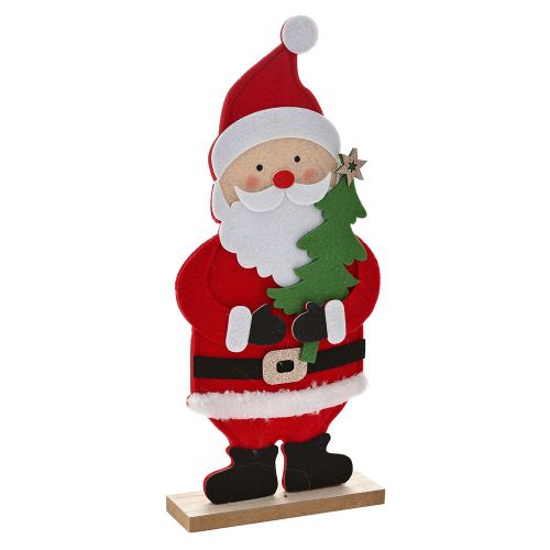 Novogodišnji ukras CHRISTMAS RED SANTA CLAUS ON WOODEN BASE 16.5X5X37CM 79508 - ILD