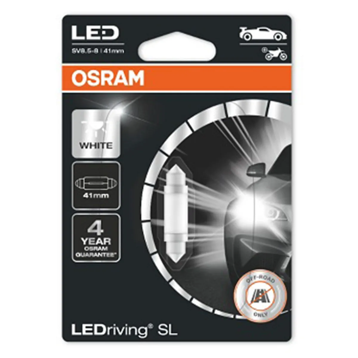 SIJAL LED 12/ C5W 6413DWP-01B = 6441CW-01B 0.5W 41MM SV8,5-8 6000K (ECO) OSRAM