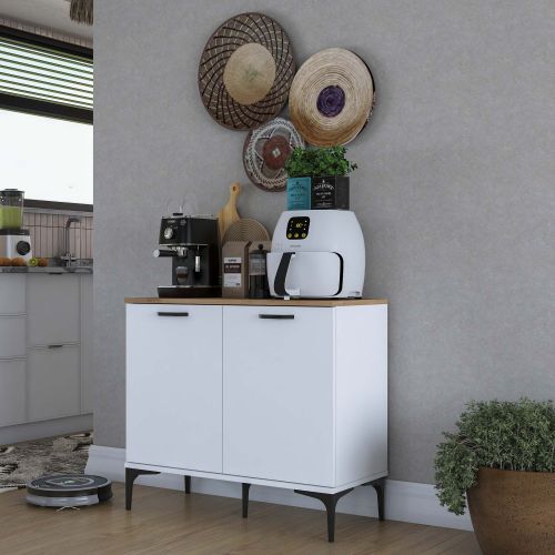 JE190 - 3793 Walnut White Coffee Stand
