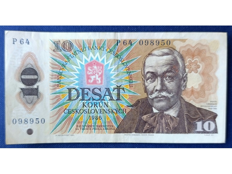 Cehoslovacka - 10 koruna - 1986