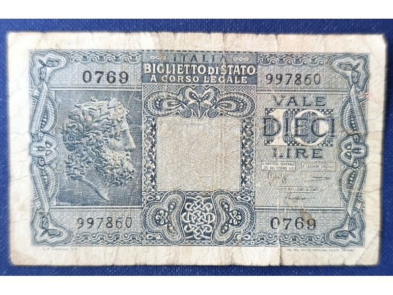 Italija - 10 lira - 1935