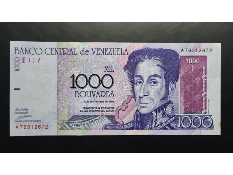 VENEZUELA, 1000 Bolivares, 1998.