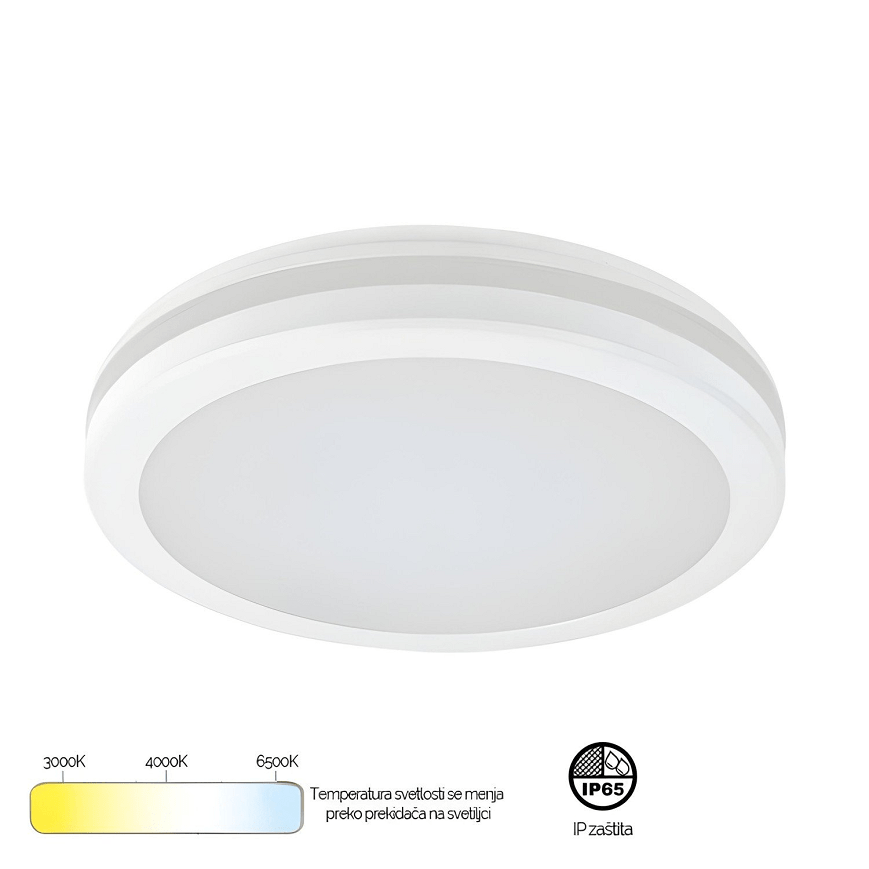 LED PLAFONJERA 30W CCT MONA 300 IP65 BELA BBLINK