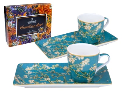 Šolje sa tacnom set 2 Espresso - Van Gogh, Blooming almond