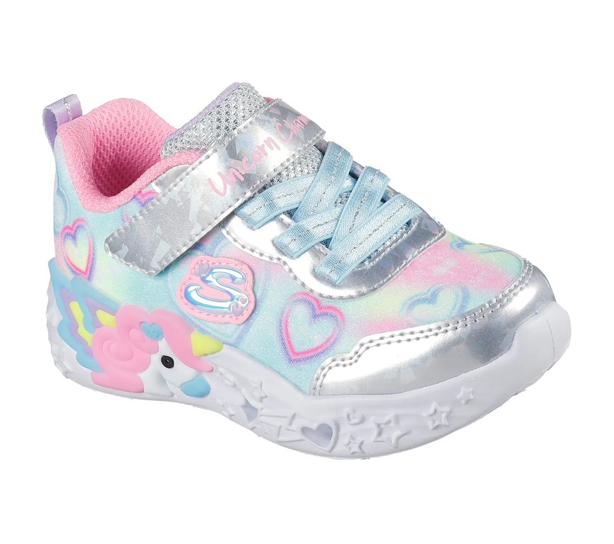 Skechers Patike za devojčice S Lights-Unicorn Charmer-Lil, 303064N-SMLT, Srebrne