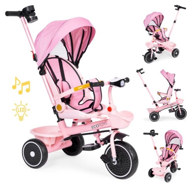 ECO TOYS Tricikl za decu 2u1, roze