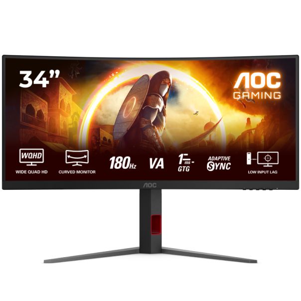 AOC 34 inča CU34G4 UWQHD 3440x1440 Fast VA 180 Hz zakrivljeni gaming monitor