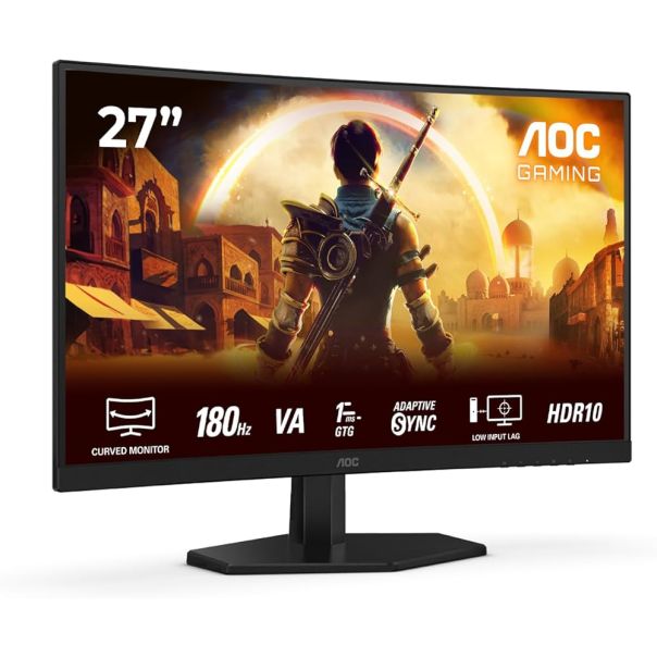 AOC Monitor C27G42E 27"/VA/1920X1080/180Hz/1 ms GtG/HDMIx2,DP/Adaptive Sync/VESA/zvucnici/crna