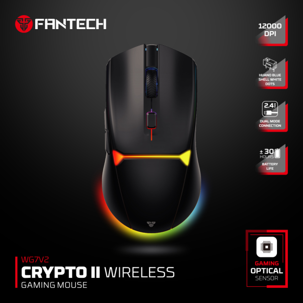 Miš Wireless Gaming Fantech WG7V2 Crypto II crni