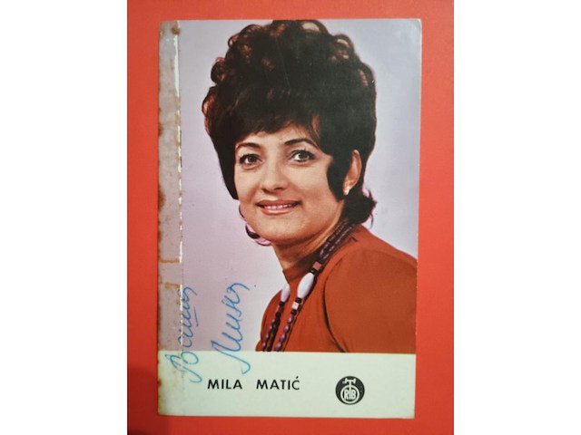 MILA MATIĆ -PROMO KARTA SA AUTOGRAMOM
