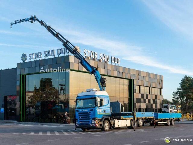 Scania R450 6x2 PALFINGER PK 34002 SH Crane Trailer kamion s ravnom platformom
