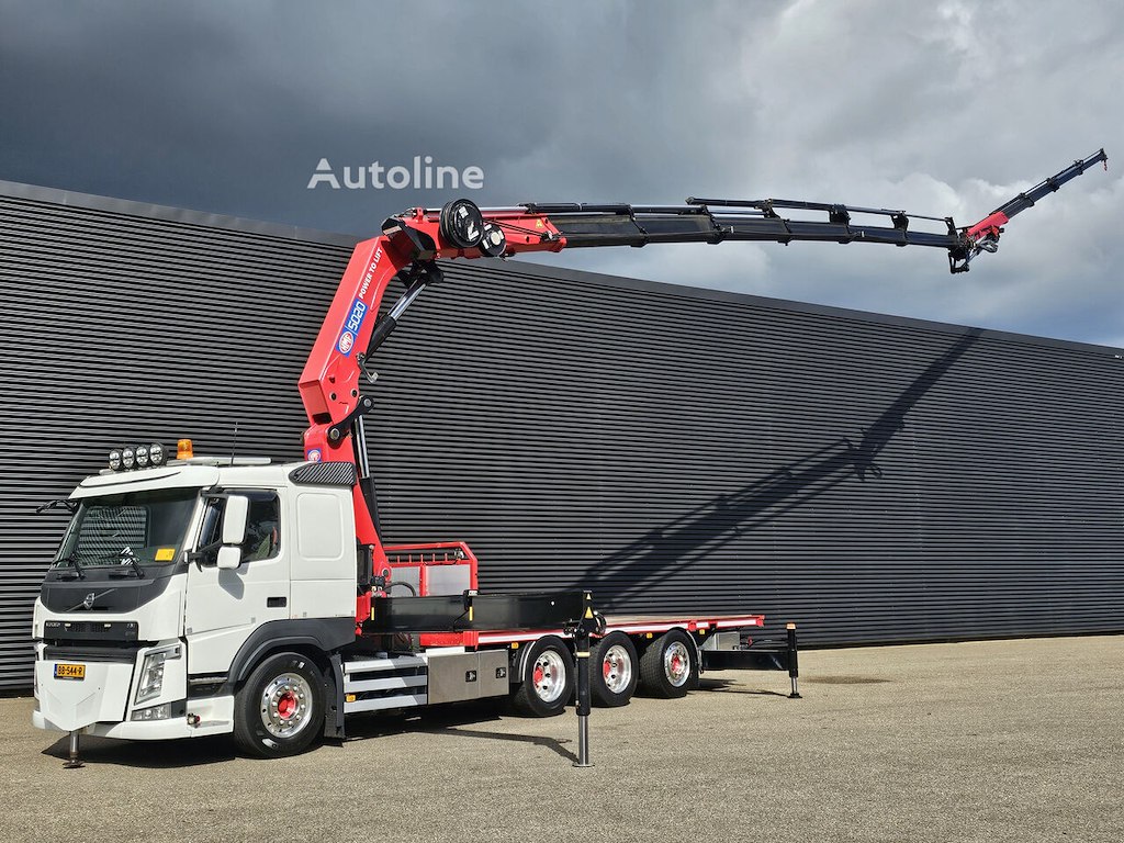 Volvo FM 500 8x4*4 / HMF 5020 K6 + JIB K4 / CRANE - KRAN kamion s ravnom platformom