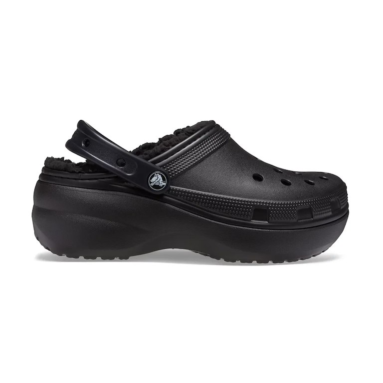 Crocs Womens Classic Platform Lined Clog – Black