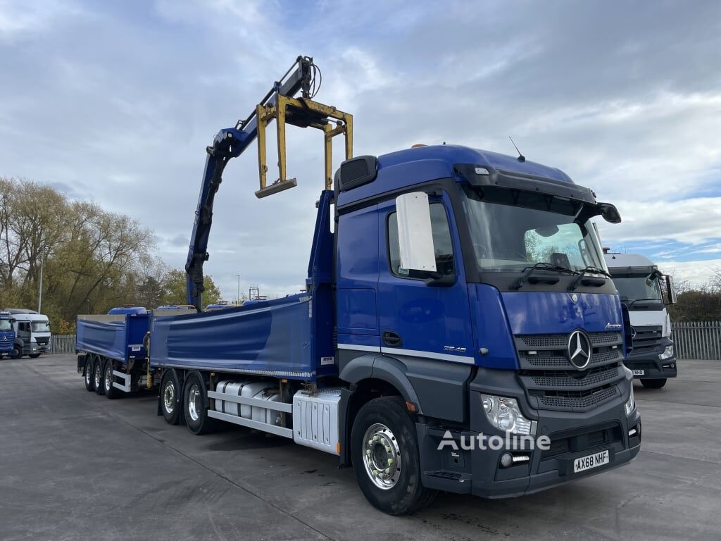 Mercedes-Benz ACTROS 2546 *EURO 6* 6X2 DRAWBAR OUTFIT BRICK GRAB – 2018 – AX68 kamion s ravnom platformom