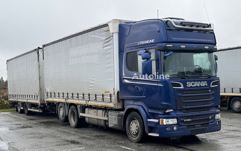 Scania R520 retarder + trailer kamion sa klizna zavesa cerada + prikolica sa kliznom ceradom