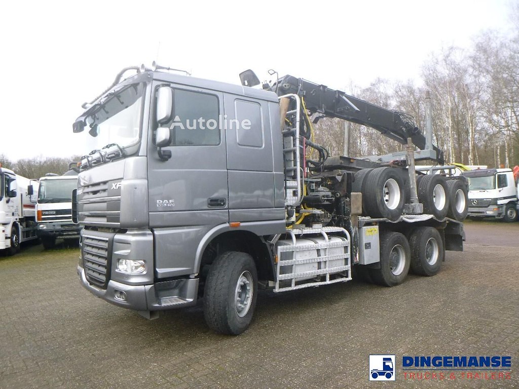 DAF D.A.F. XF 105.510 6x4 + Loglift F281S83 crane / timber truck + d kamion za prevoz drva
