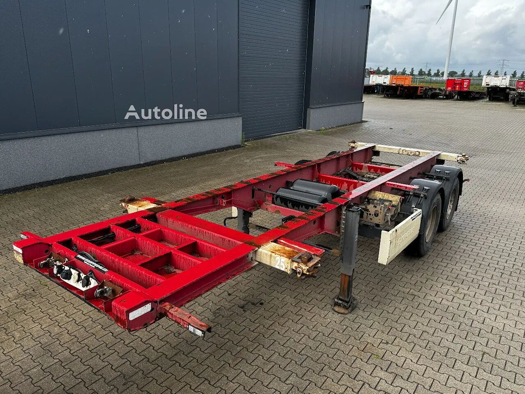 Krone 2-axle 20FT chassis, BPW + drumbrakes, airsuspension, empty weig poluprikolica za prevoz kontejnera