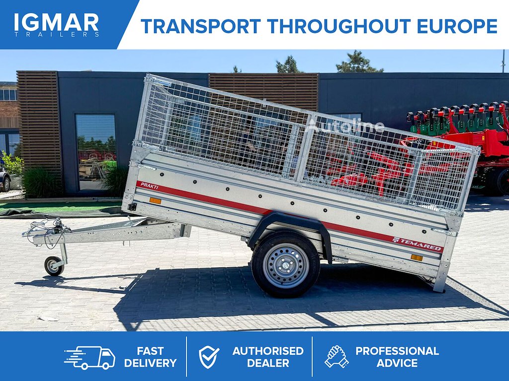 Nova Temared PRAKTI 2612 Car Trailer Single Axle with mesh sides auto prikolica