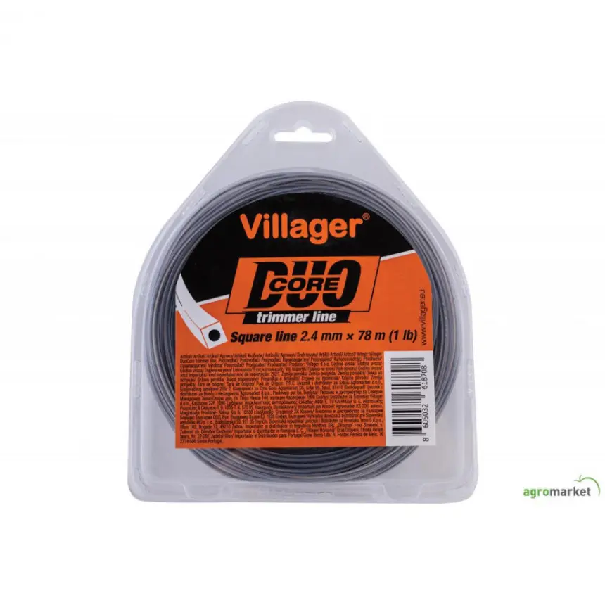 Silk za trimer 2.7mm X 1240m (20LB) - Duo core - Četvrtasta nit Villager