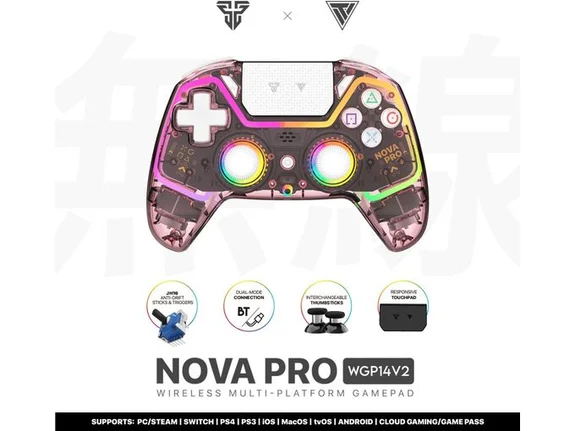 Fantech Joypad wireless WGP14V2 NOVA PRO multiplatform RGB CLEAR sakura 218220