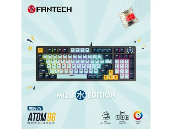 Fantech Mehanička tastatura Gaming MK890 RGB Atom MK96 SkyBlue (Red switch) 216763