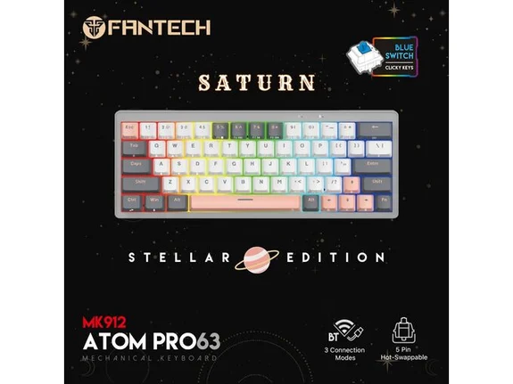 Fantech Mehanička tastatura Gaming MK912 RGB Atom PRO63 Wireless Saturn (blue switch) 216166