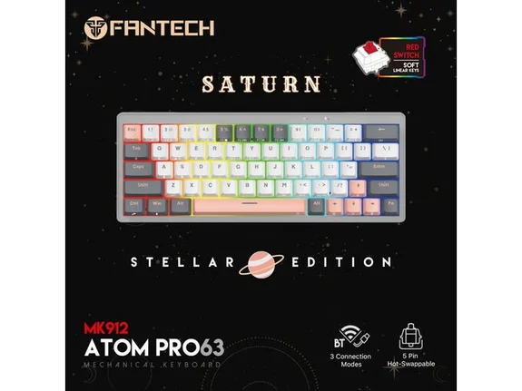Fantech Mehanička tastatura Gaming MK912 RGB Atom PRO63 Wireless Saturn (red switch) 216167
