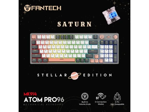 Fantech Mehanička tastatura Gaming MK914 RGB Atom PRO96 Wireless Saturn (blue switch) 216765