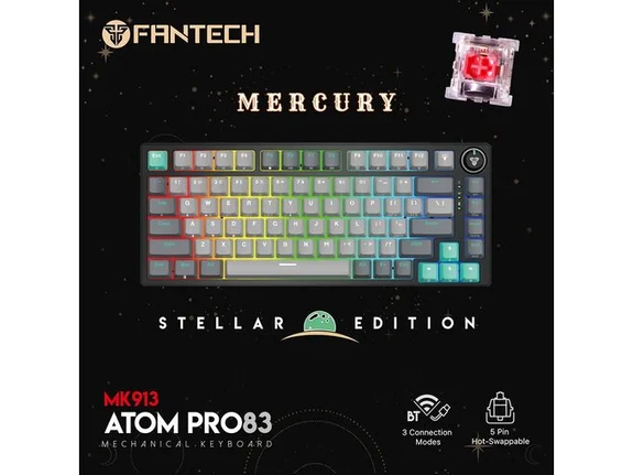 Mercury Mehanička tastatura Gaming MK913 RGB Atom PRO83 Wireless (red switch) 214345