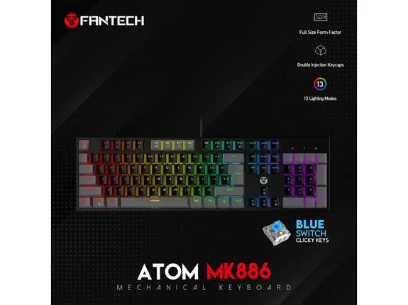 Fantech Mehanička tastatura Gaming MK886 RGB Atom (Blue switch) 207879