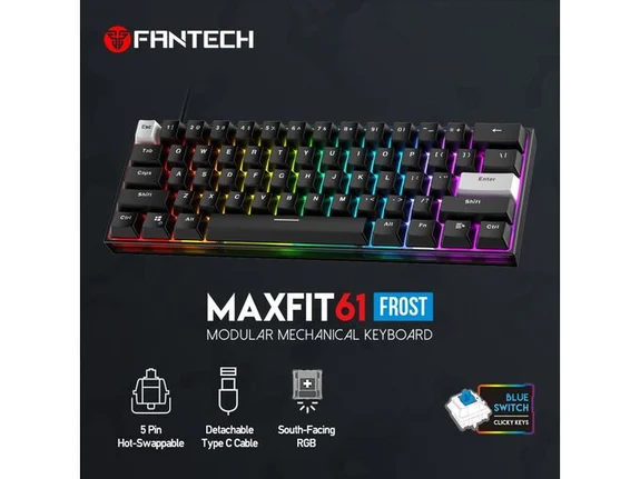 Fantech Mehanička tastatura Gaming MK857 RGB Maxfit61 FROST (Blue switch) 204519