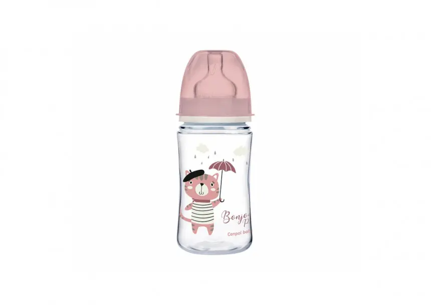 CANPOL BABY FLASICA 240ML SIROKI VRAT PP - BONJOUR PARIS 35232 PINK (35232_pin)