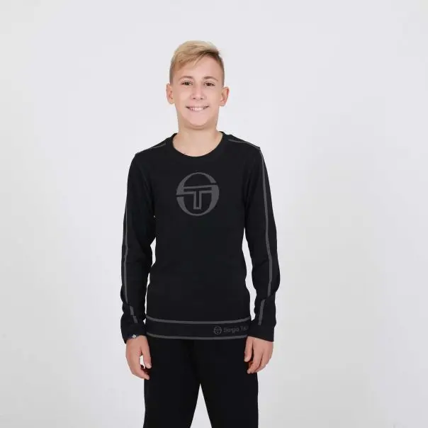 Sergio Tacchini Ski majica za dečake dugih rukava Troy, Crna
