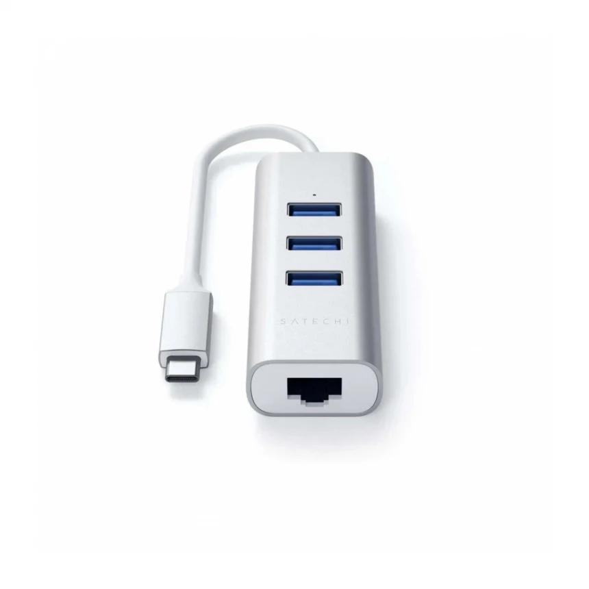 Satechi TYPE-C 2-IN-1 USB HUB SA ETHERNET - Silver