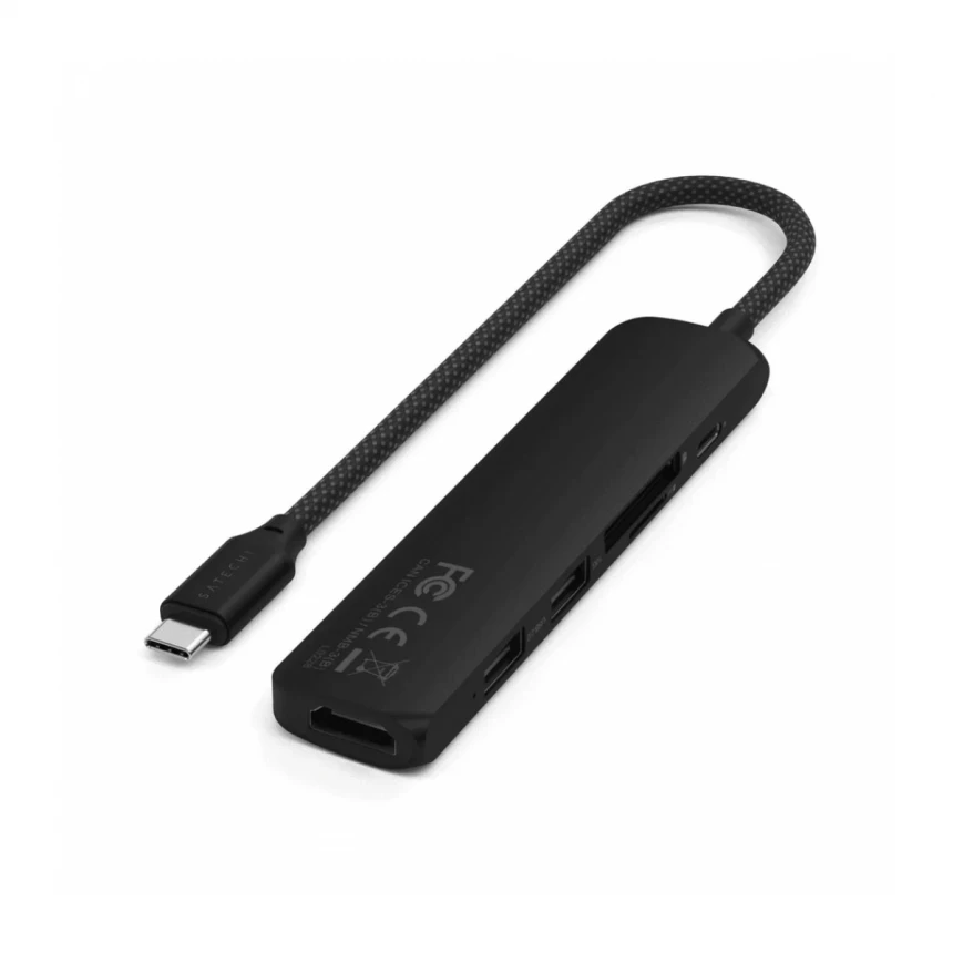 Satechi 6-in-1 USB-C Slim Multiport Adapter - Black