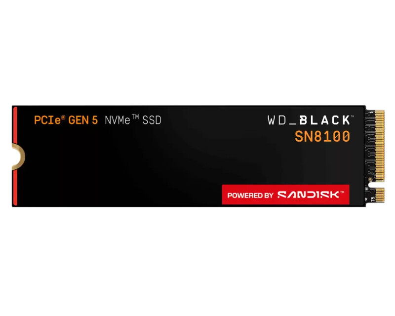 WD - 2TB M.2 NVMe SSD Gen5 WDS200T1X0M SN8100 Black