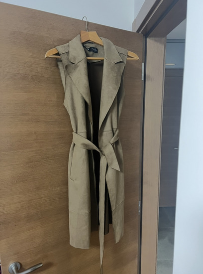 Dugačak Zara suede prsluk