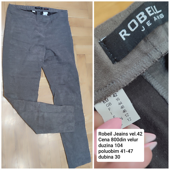 Ženske Robell Jeans velur pantalone EU 42
