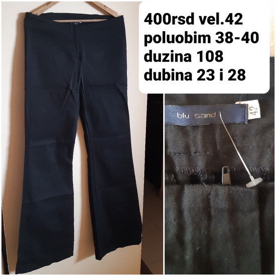 Ženske Blu Sand Crne Pantalone Veličina 40-42