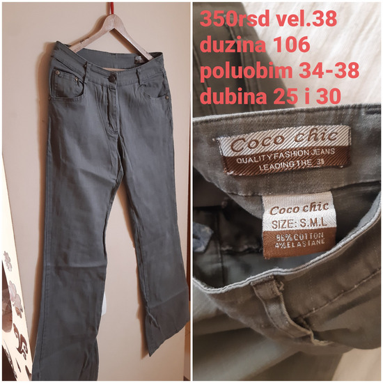 Sive ženske pantalone Coco Chic.