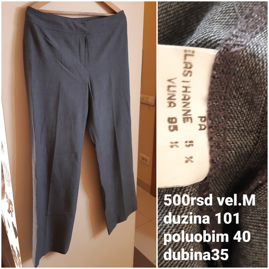 Ženske elegantne pantalone, tamnosive boje.