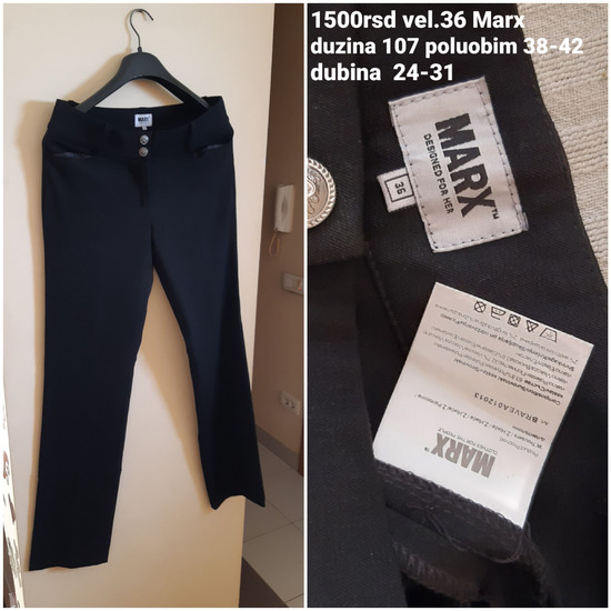 Ženske pantalone Marx crne veličina 36
