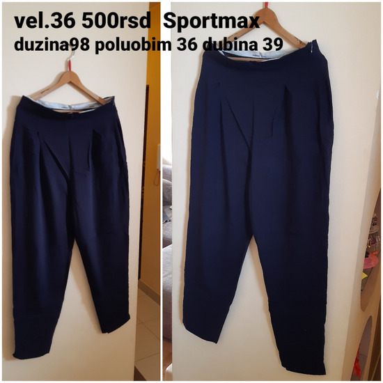Sportmax ženske pantalone, tamnoplave.