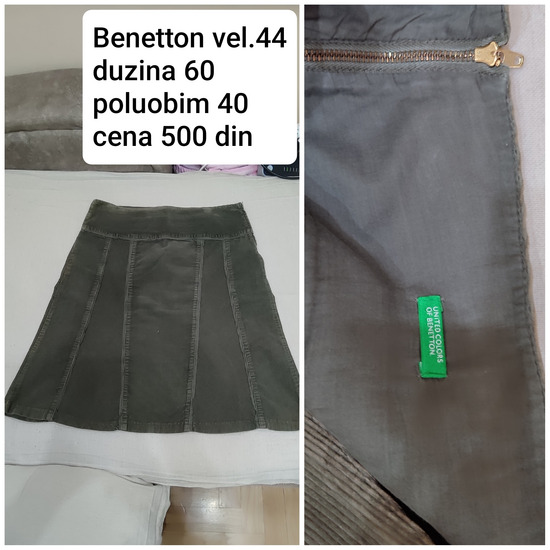 Benetton ženska suknja somot