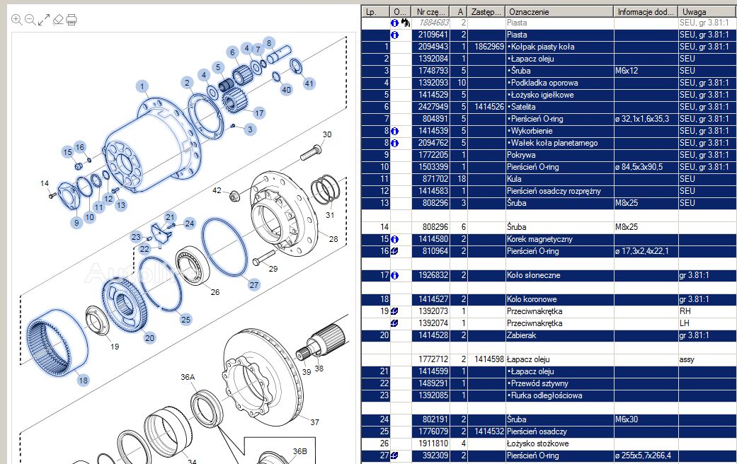 Scania Zwolnica Kompletna R P G RP835 / RBP835 / RP735 / RBP735 Tarcze krajnji pogon za Scania Zwolnica Kompletna SCANIA R P G RP835 / RBP835 / RP735 / RBP735 Tarcze Planetary Gear HUB kamiona